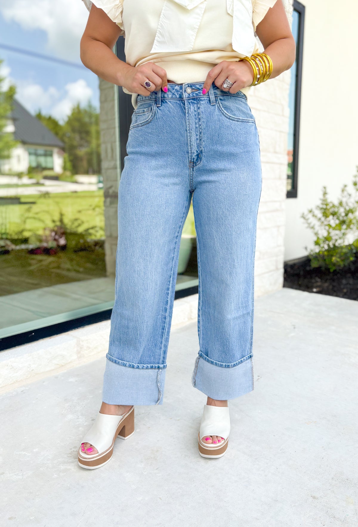 Gabby Super High-Rise Baggy Straight Jean by Vervet | Groovy's | Vervet
