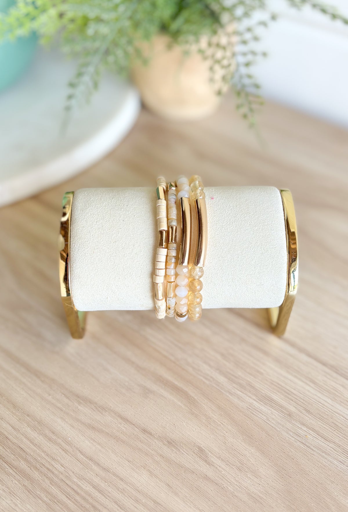 Eliza Bracelet Set in Natural | Groovy's