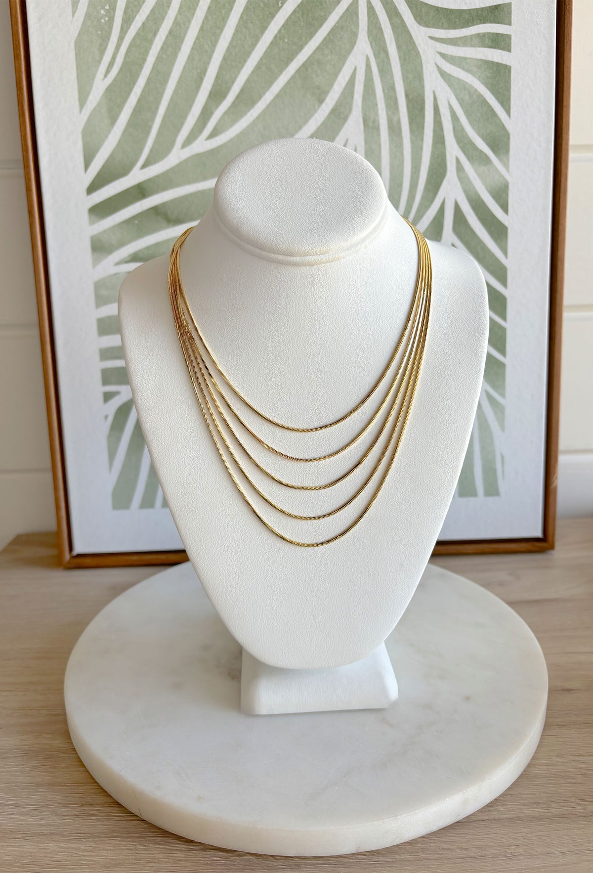 Jasmine Layered Chain Necklace in Gold | Groovy's