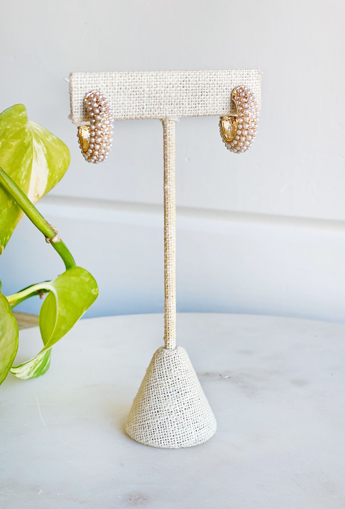 Gracie Pearl Hoop Earrings | Groovy's